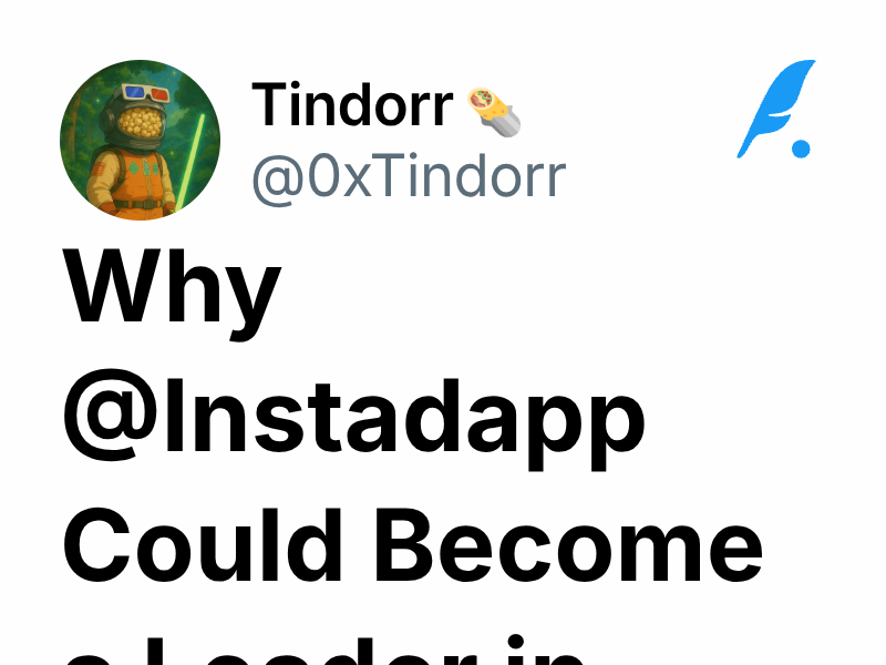 Why @Instadapp Could Become a Leader in DeFi | Tindorr 🌯