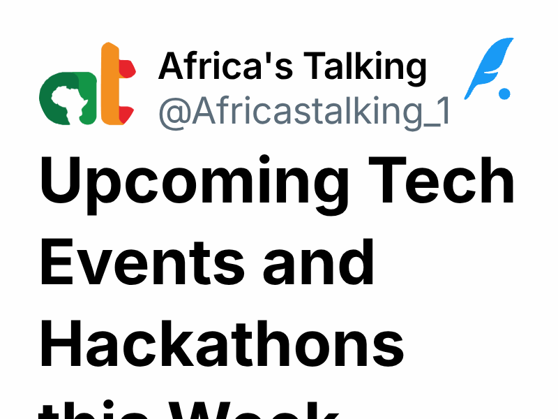 Upcoming Tech Events and Hackathons this Week | Africa's Talking