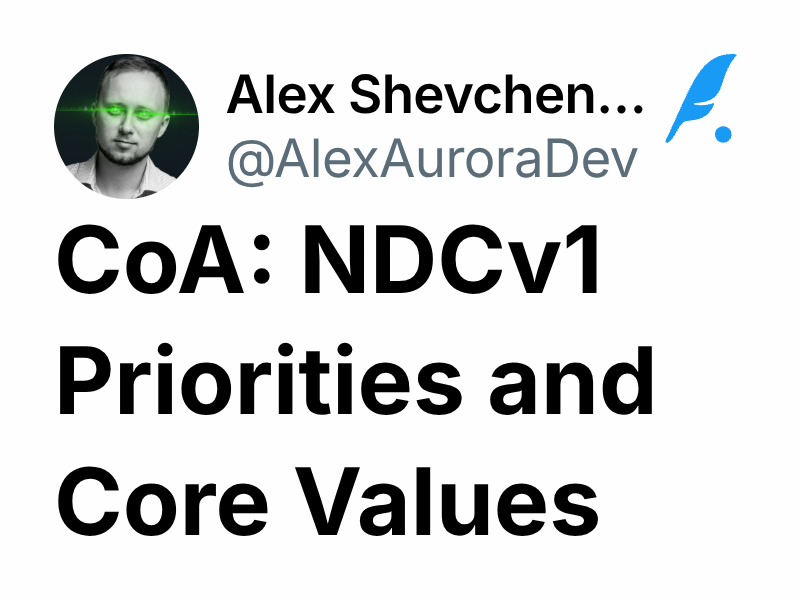 CoA: NDCv1 Priorities and Core Values | Alex Shevchenko 🇺🇦
