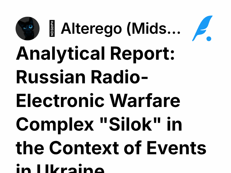 Analytical Report: Russian Radio-Electronic Warfare Complex "Silok" in ...