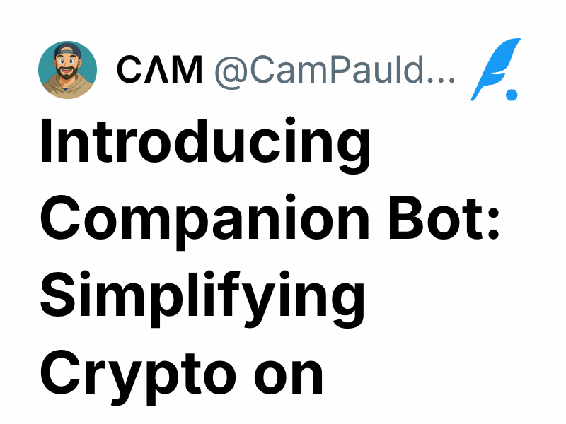 Introducing Companion Bot: Simplifying Crypto on Telegram | CɅM