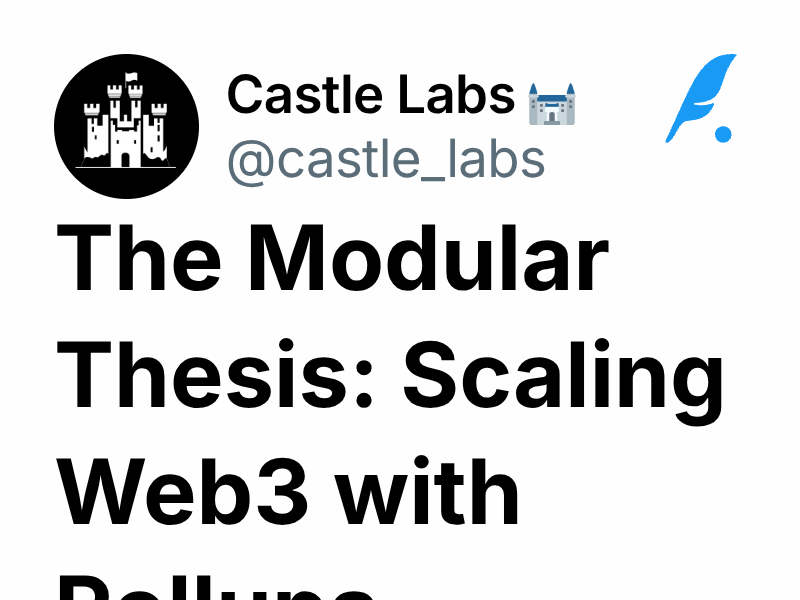 The Modular Thesis: Scaling Web3 with Rollups | Castle Labs 🏰