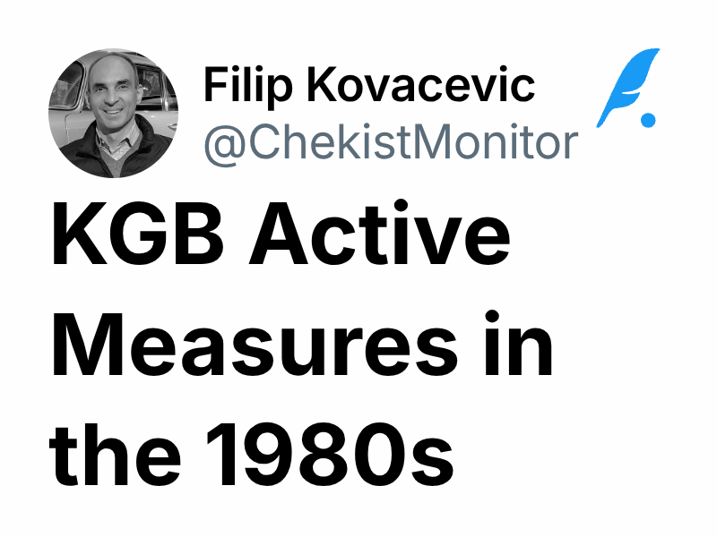KGB Active Measures in the 1980s | Filip Kovacevic