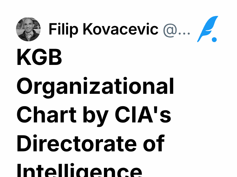 KGB Organizational Chart by CIA's Directorate of Intelligence (February ...