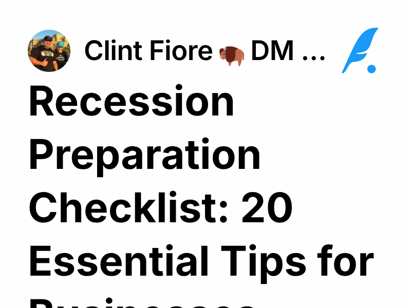 Recession Preparation Checklist: 20 Essential Tips for Businesses ...