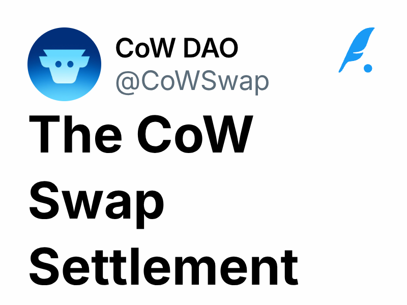 The CoW Swap Settlement | CoW DAO