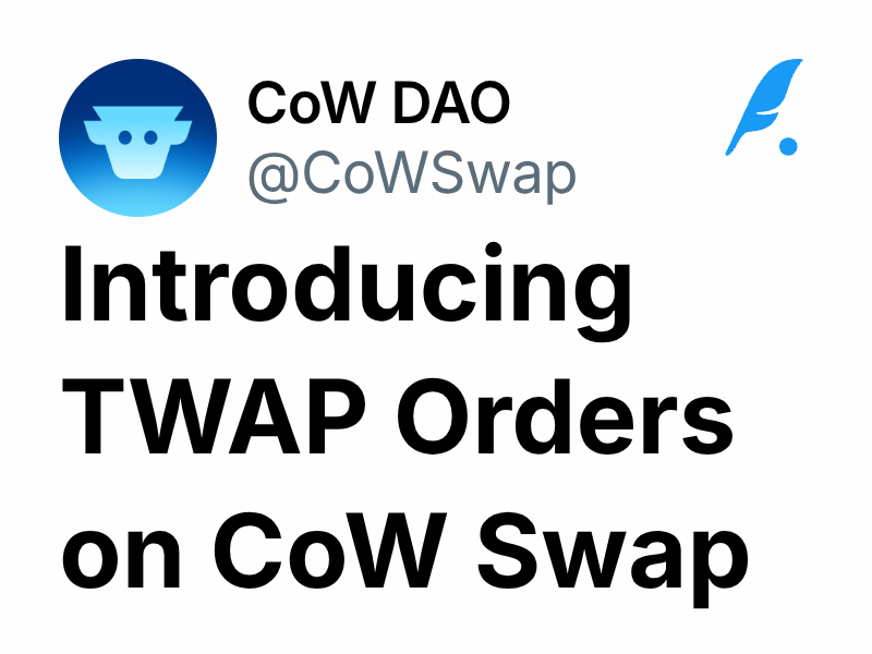 Introducing TWAP Orders on CoW Swap | CoW DAO