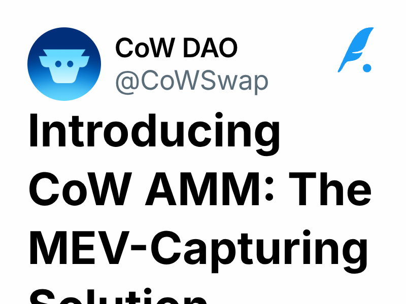 Introducing CoW AMM: The MEV-Capturing Solution | CoW DAO