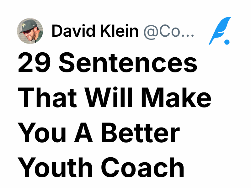 29 Sentences That Will Make You A Better Youth Coach | David Klein