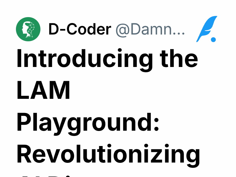Introducing the LAM Playground: Revolutionizing AI Discovery | D-Coder