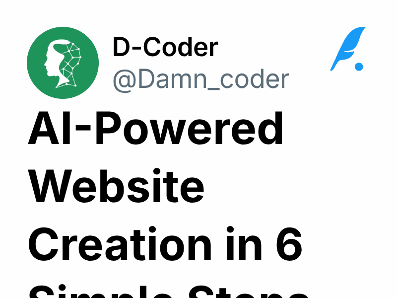 AI-Powered Website Creation in 6 Simple Steps | D-Coder