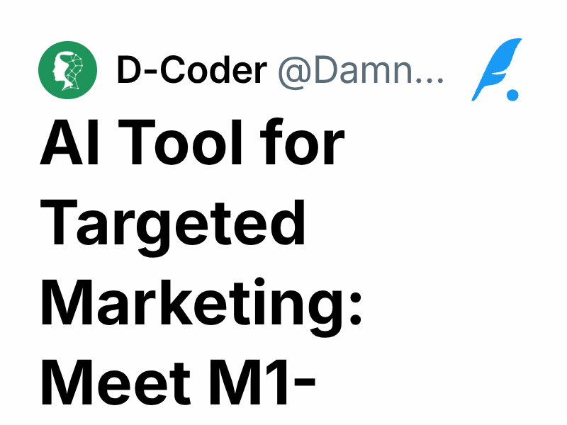 AI Tool for Targeted Marketing: Meet M1-project.com | D-Coder