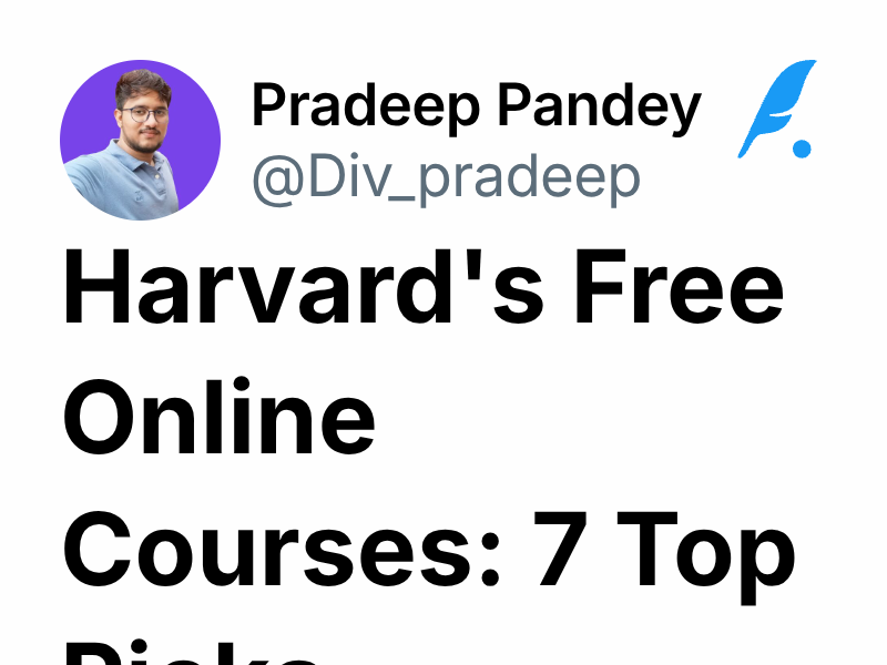 Harvard's Free Online Courses: 7 Top Picks | Pradeep Pandey