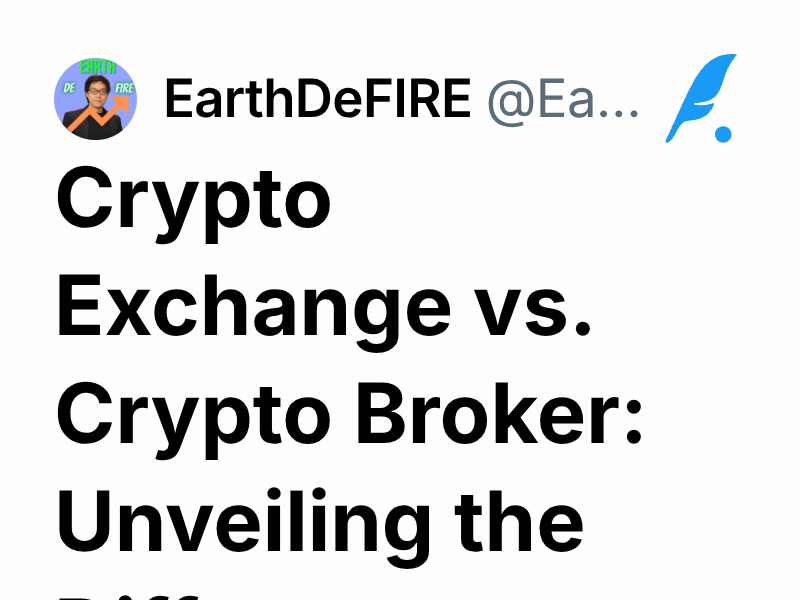 Crypto Exchange vs. Crypto Broker: Unveiling the Differences | EarthDeFIRE