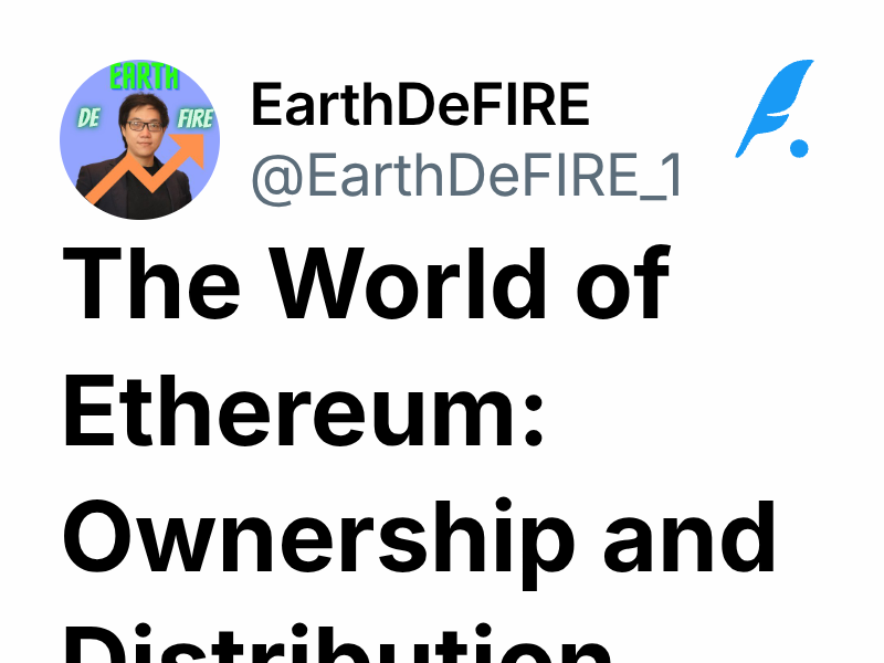 The World of Ethereum: Ownership and Distribution | EarthDeFIRE
