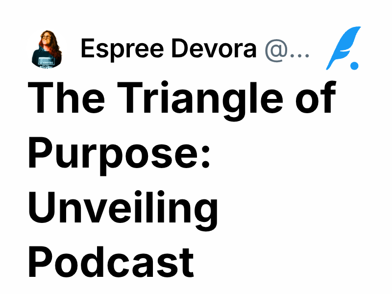 The Triangle of Purpose: Unveiling Podcast Motivation | Espree Devora