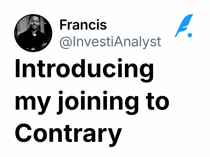 Introducing my joining to Contrary | Francis