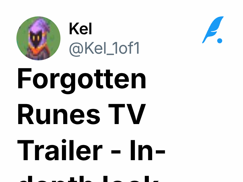 Forgotten Runes TV Trailer - In-depth look | Kel