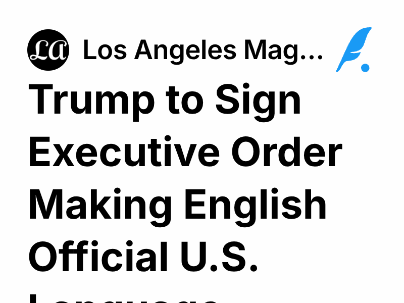 Trump to Sign Executive Order Making English Official U.S. Language ...