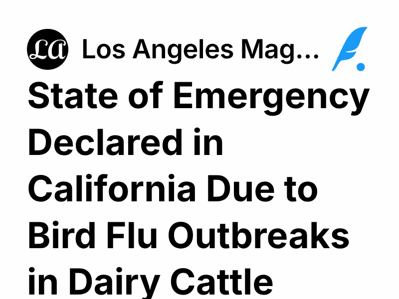 State of Emergency Declared in California Due to Bird Flu Outbreaks in ...