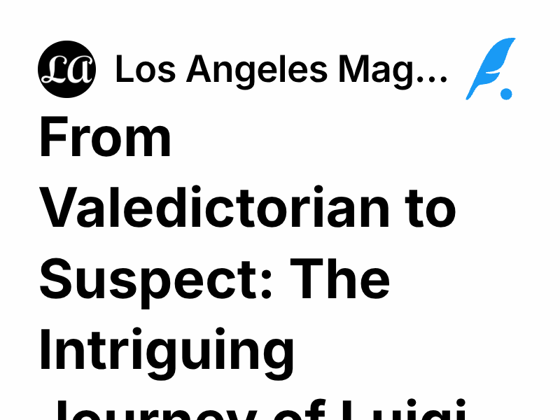 From Valedictorian to Suspect: The Intriguing Journey of Luigi Mangione ...
