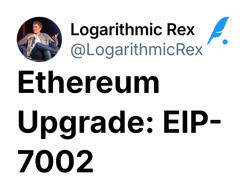 Ethereum Upgrade: EIP-7002 | Logarithmic Rex
