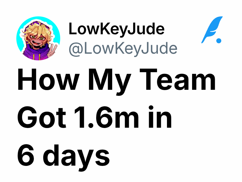 How My Team Got 1.6m in 6 days | LowKeyJude
