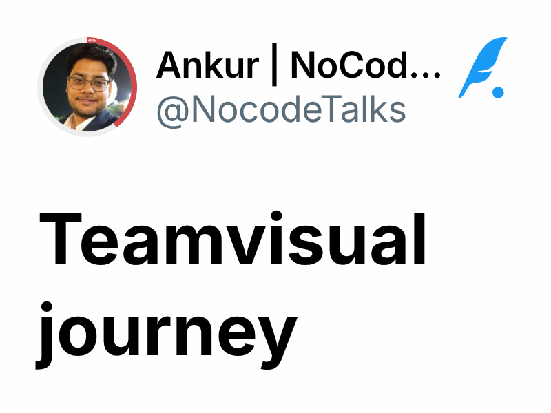 Teamvisual journey | Ankur | NoCode Talks