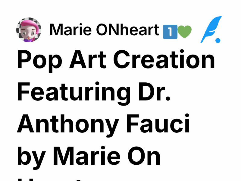 Pop Art Creation Featuring Dr. Anthony Fauci by Marie On Heart | Marie ...