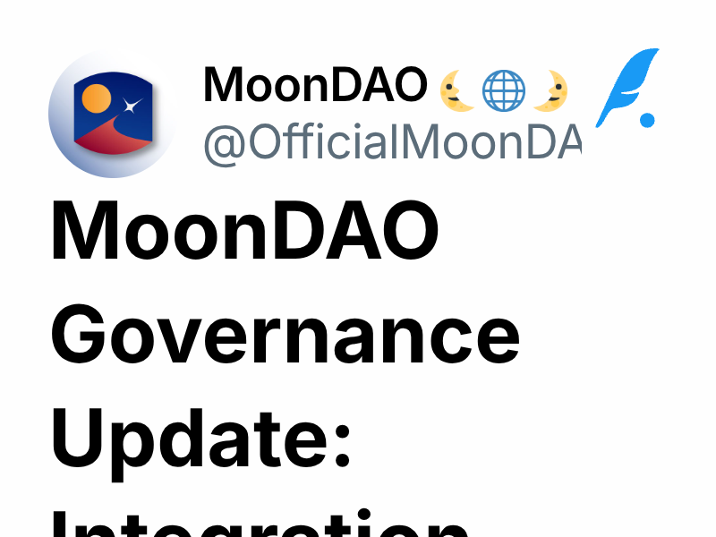 MoonDAO Governance Update: Integration Proposal | MoonDAO 🌜🌐🌛