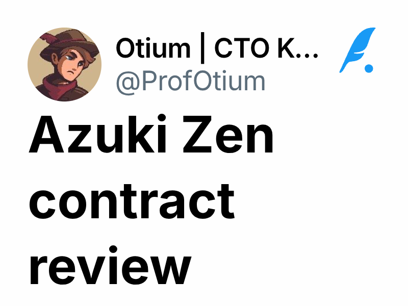 Azuki Zen contract review | Otium | CTO Kuroro Beasts