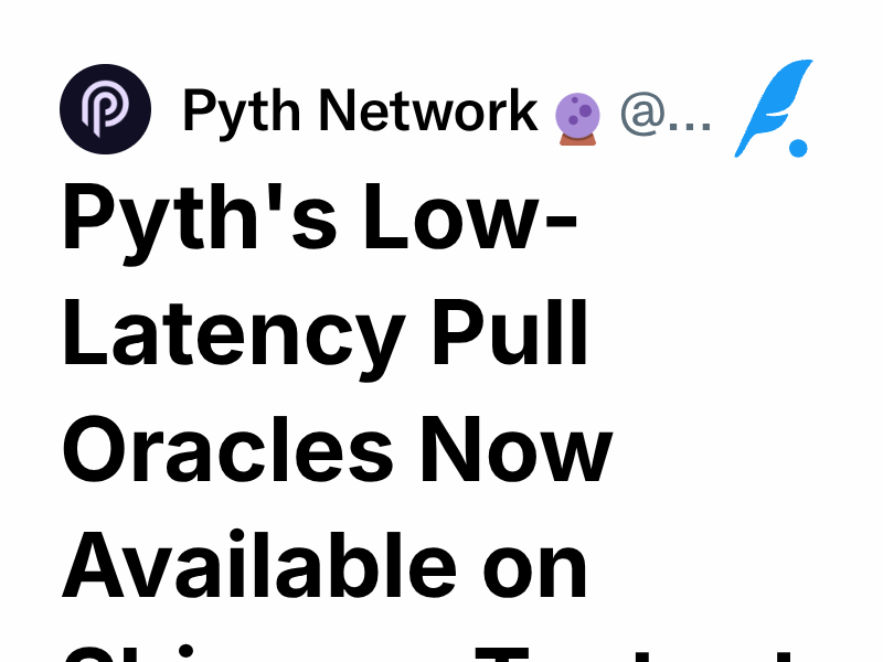 Pyths Low Latency Pull Oracles Now Available On Shimmer Testnet Pyth Network 🔮