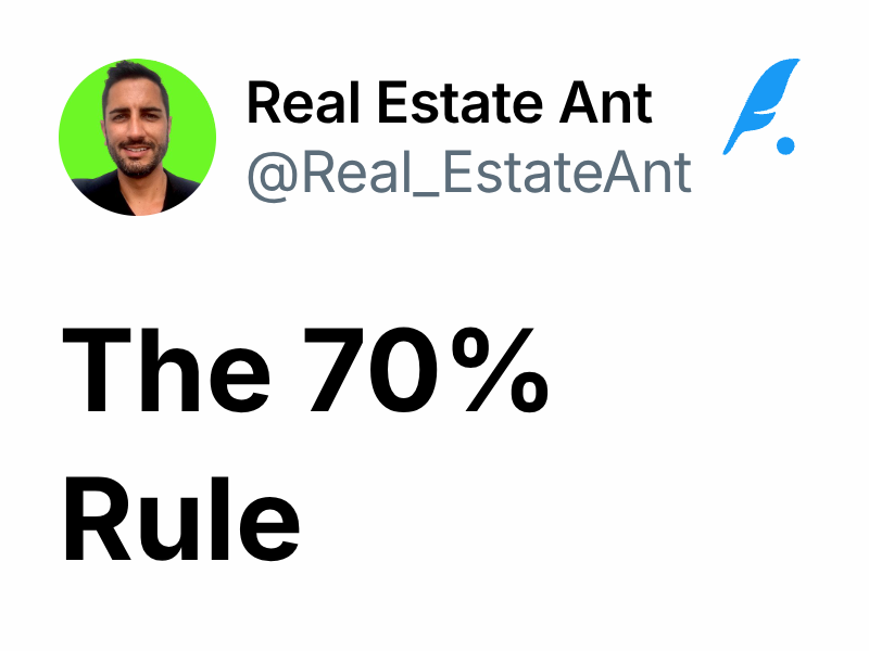 The 70% Rule | Real Estate Ant