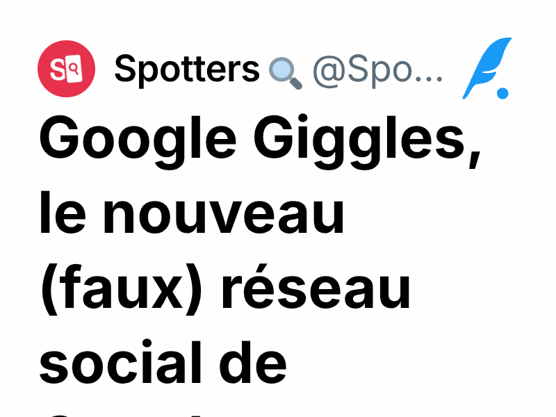 Google Giggles, le nouveau (faux) réseau social de Google. | Spotters 🔍
