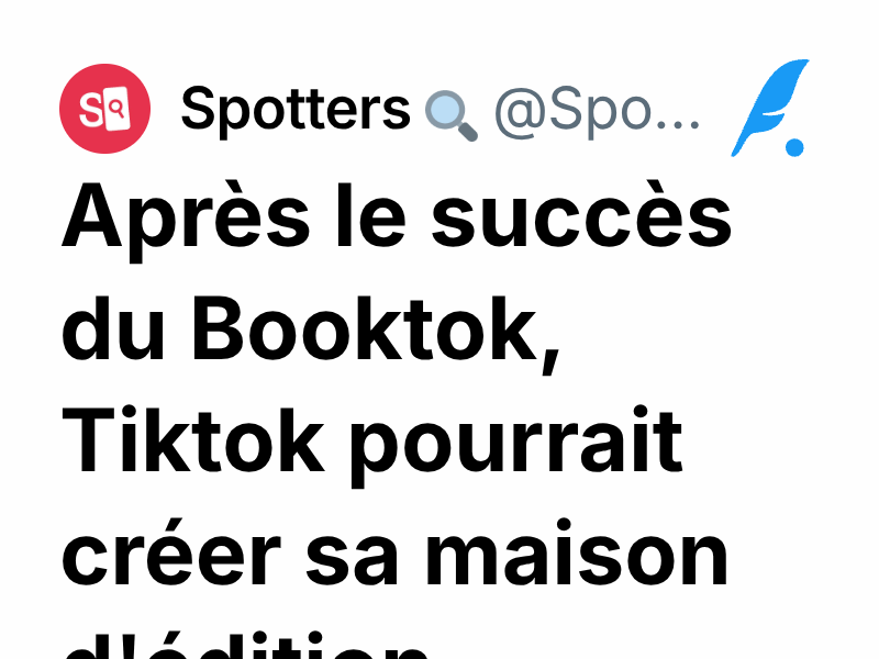 Après le succès du Booktok, Tiktok pourrait créer sa maison d'édition ...