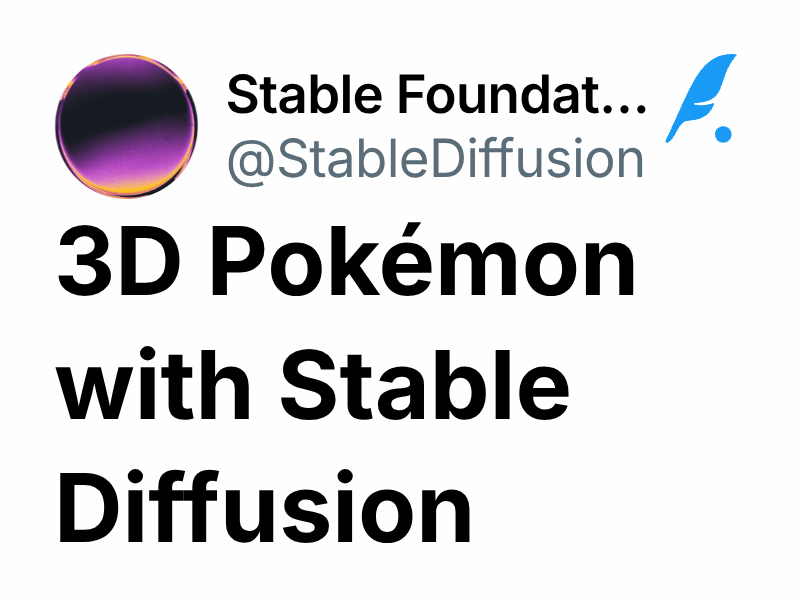3D Pokémon with Stable Diffusion | Stable Diffusion