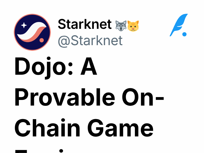 Dojo: A Provable On-Chain Game Engine | Starknet 🐺🐱