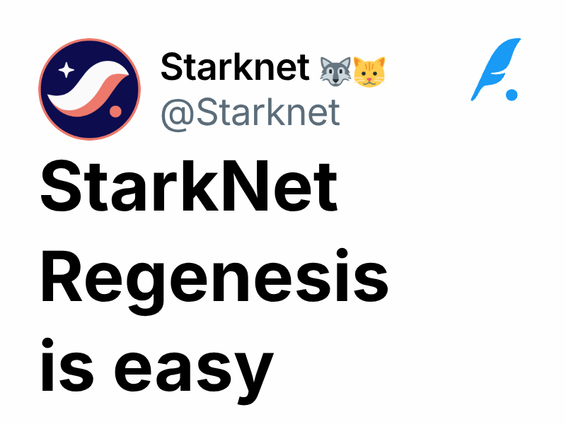 StarkNet Regenesis is easy | Starknet 🐺🐱
