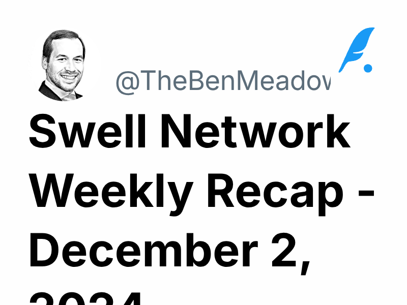Swell Network Weekly Recap - December 2, 2024 | ͏ ͏ ͏