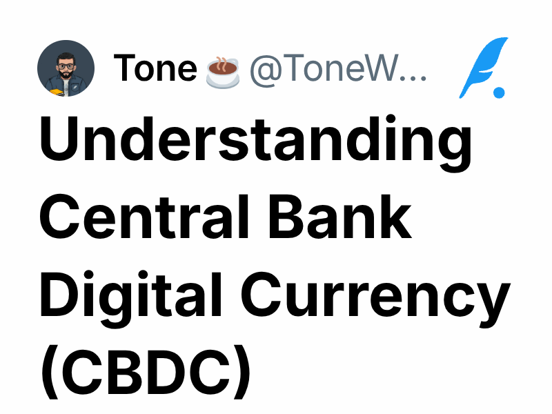 Understanding Central Bank Digital Currency (CBDC) | Tone ☕️