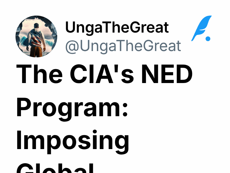 The CIA's NED Program: Imposing Global Censorship | UngaTheGreat