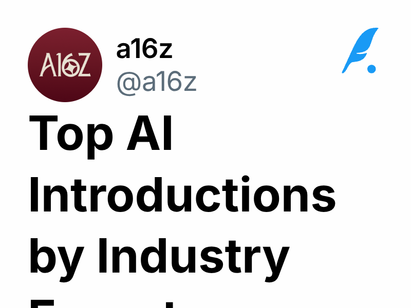 Top AI Introductions by Industry Experts | a16z