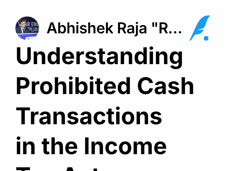 Understanding Prohibited Cash Transactions in the Income Tax Act ...