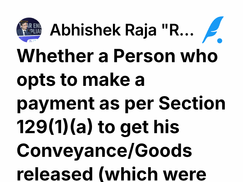 Whether a Person who opts to make a payment as per Section 129(1)(a) to ...