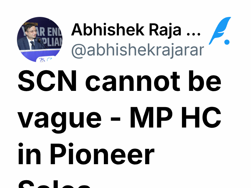 SCN cannot be vague - MP HC in Pioneer Sales | Abhishek Raja "Ram"