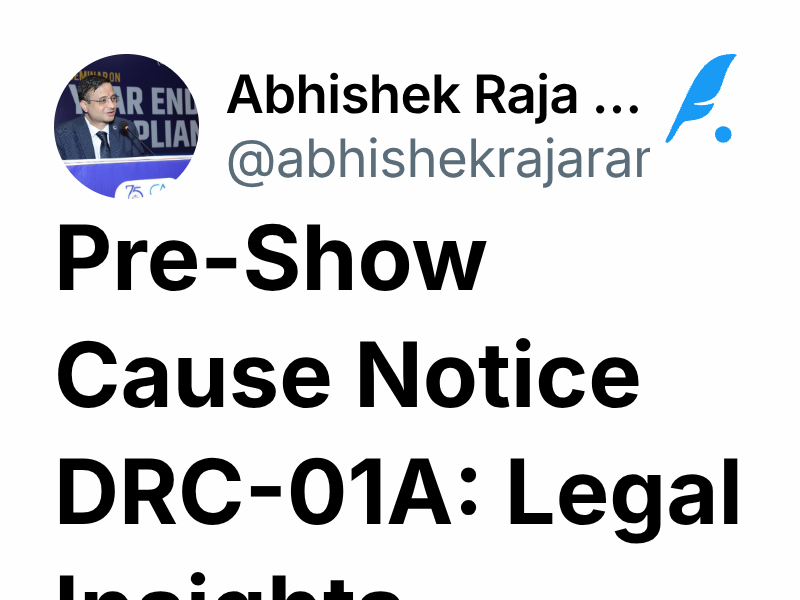 Pre-Show Cause Notice DRC-01A: Legal Insights | Abhishek Raja "Ram"