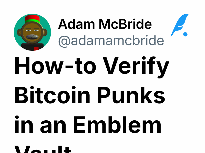 How-to Verify Bitcoin Punks in an Emblem Vault | Adam McBride