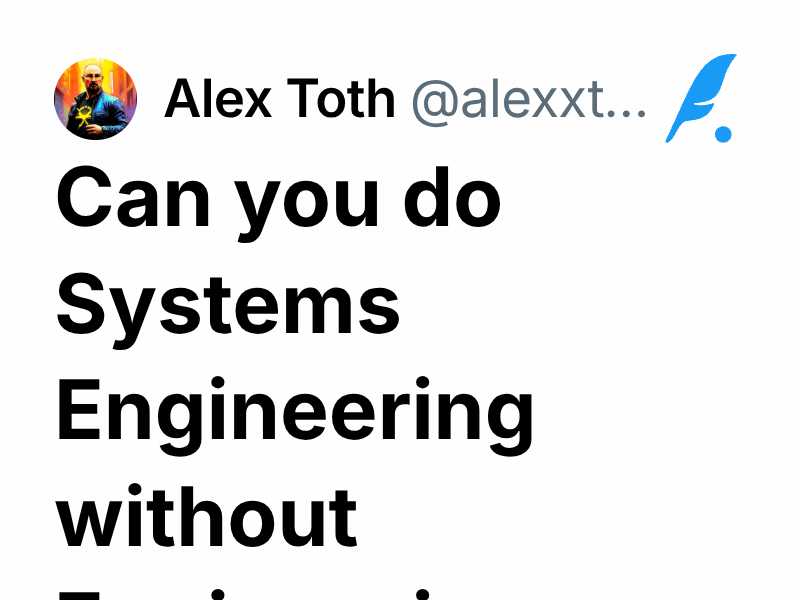 Can you do Systems Engineering without Engineering experience? | Alex Toth