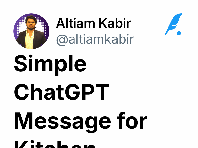 Simple ChatGPT Message for Kitchen Accessories | Altiam Kabir