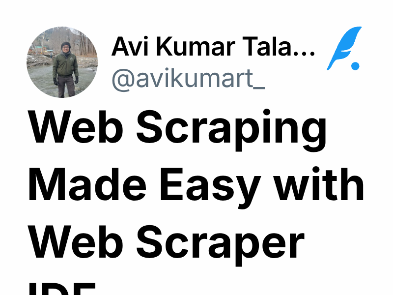 Web Scraping Made Easy with Web Scraper IDE | Avi Kumar Talaviya